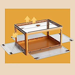 Large Clear Plastic Storage Box with Lid Wheels Collapsible Storage Bins with Five Doors Stackable Folding Container Organizer. Foldable Car Trunk Organizer Picnic Camping Family (Green)