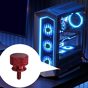 Antrader M3 Computer Case Thumb Screw Aluminum Alloy Knurled Hand Tighten Screws for Cover/Power Supply/PCI Slots/Hard Drives Wine Red 12PCS