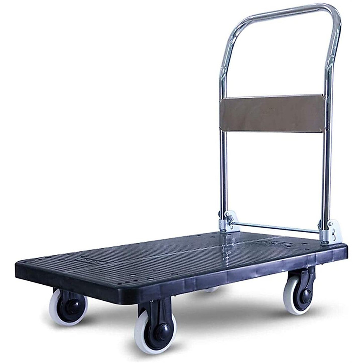 Generic Push Cart Hand Trucks Utility Carts Platform Trucks, Folding Cart with Wheels, Foldable Heavy Duty Trolley (Color : 90X60CM)