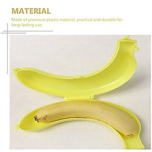 Cabilock Plastic 4Pcs Banana Saver Cute Banana Case Outdoor Lunch Fruit Storage Box- Suitable for Cchool Office Picnic and Travel Yellow Banana Storage Box