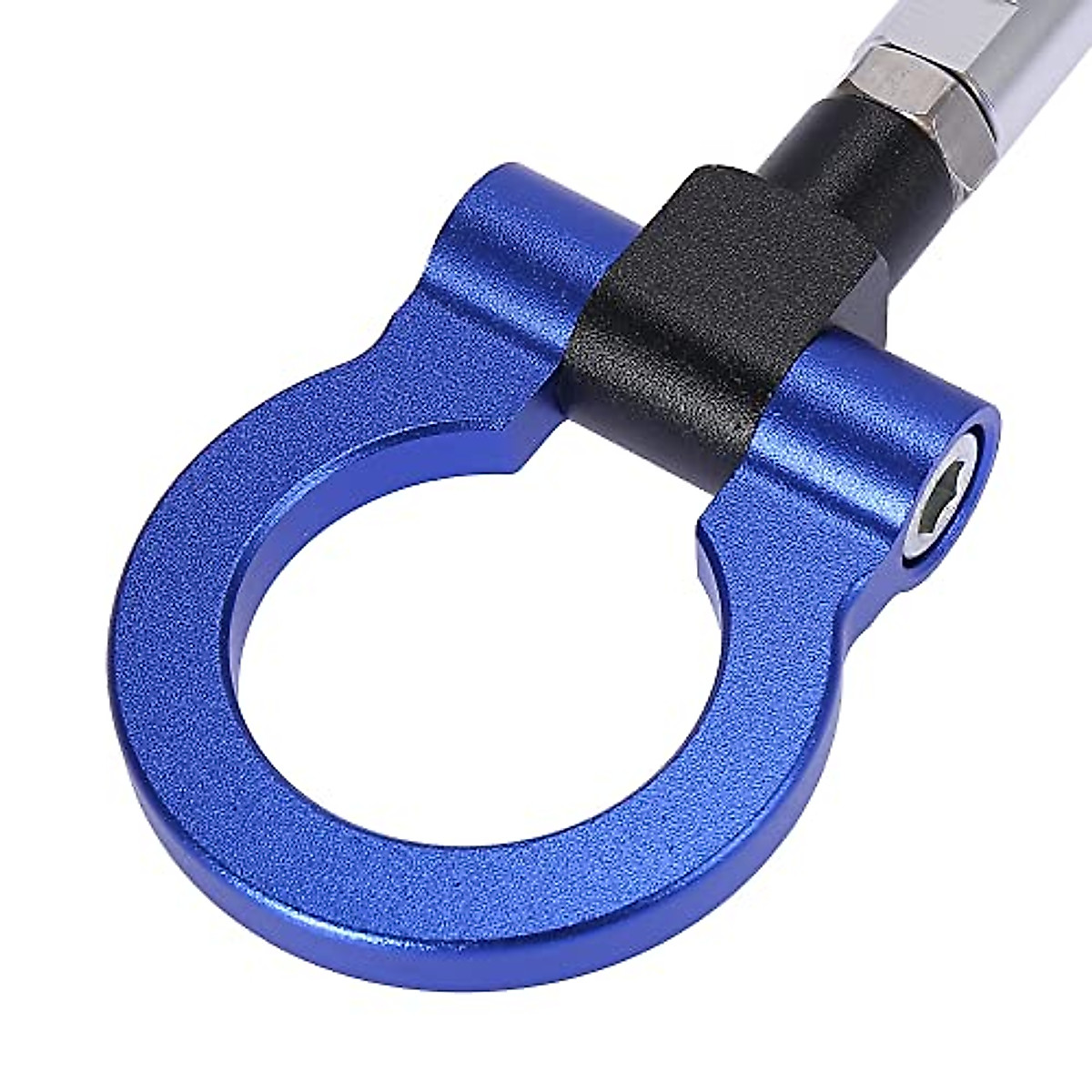 X AUTOHAUX Blue Aluminum Alloy Front Bumper Trailer Ring Eye Towing Tow Hook Screw for Subaru Impreza WRX BRZ