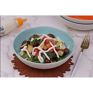 Melamine Pasta Bowls, Bowl Sets, Shallow Salad Bowls (7.5 inch, 6 Pcs, 25oz) Cereal Bowls Dishwasher Safe Lightweight Unbreakable BPA Free Multicolor