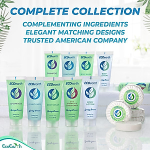 EcoEarth Travel Shampoo and Conditioner Set (1 fl oz, 100 Pieces, Spring Breeze), Delight Your Guests with a Revitalizing and Refreshing Hotel Toiletries and Guest Hospitality in Bulk
