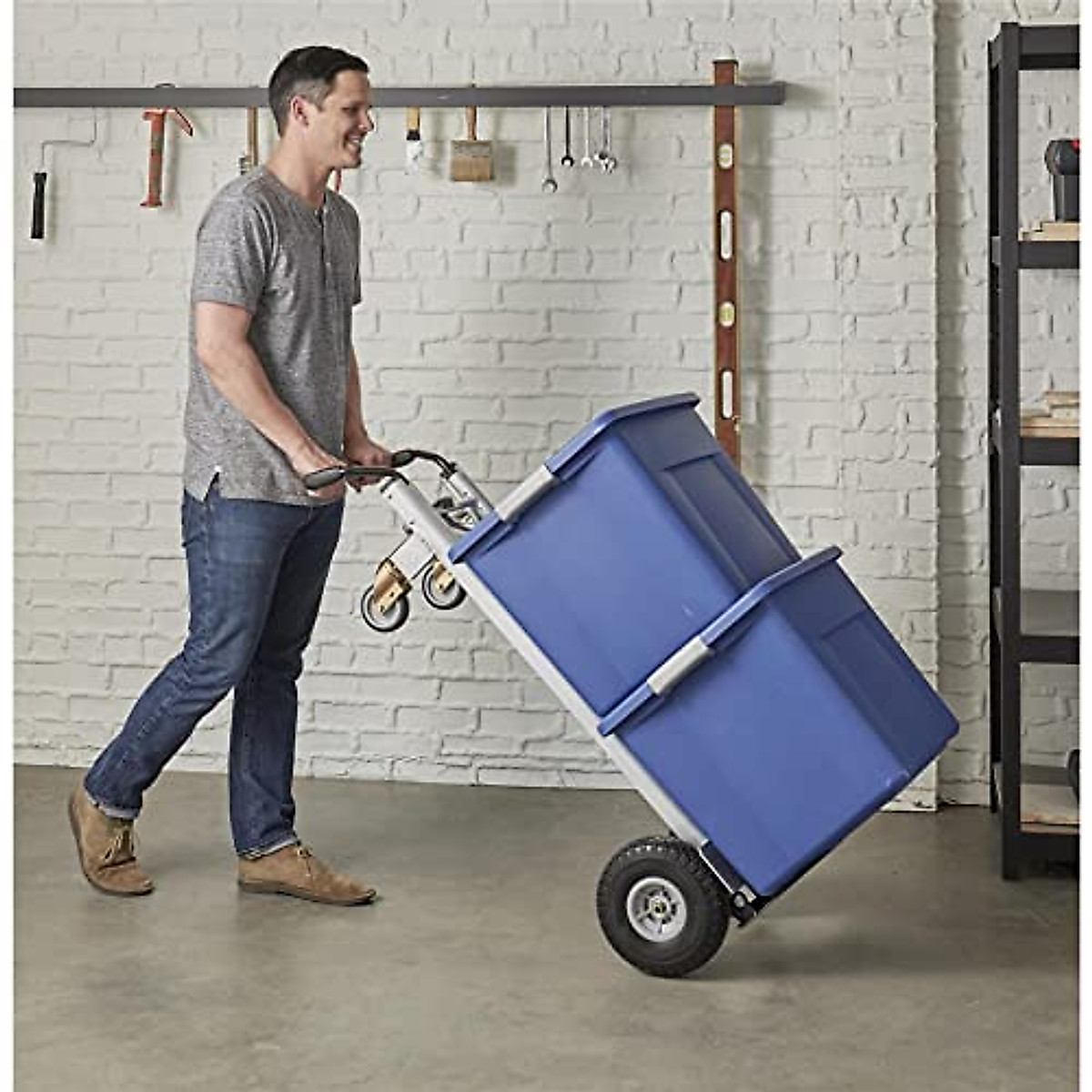 3-in-1 Folding Series Hand Truck/Cart/Platform with Flat-Free Wheels Silver