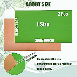 Tfwadmx 2 Pack Reversible Reptile Carpet, 39’’ x 20’’ Terrarium Bedding Substrate Liner Lizard Soft Mats Reptile Cage Mat Supplies and Tongs for Bearded Dragon Tortoise Leopard Gecko Snake