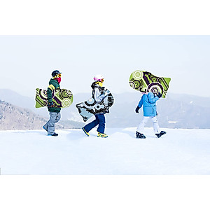 ALPHA CAMP 36" Snow Sled Premium Recreational Winter Foam Snow Sled with Tow Rope and Handles 2 PACKS