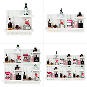 ZIQI ABS Plastic Pegboard Wall Panel Kits, 4Pack White Mount Display, DIY Tool Organizer with Accessories for Garage Kitchen Bathroom Office(2 Installation Methods-No Damage to Wall)