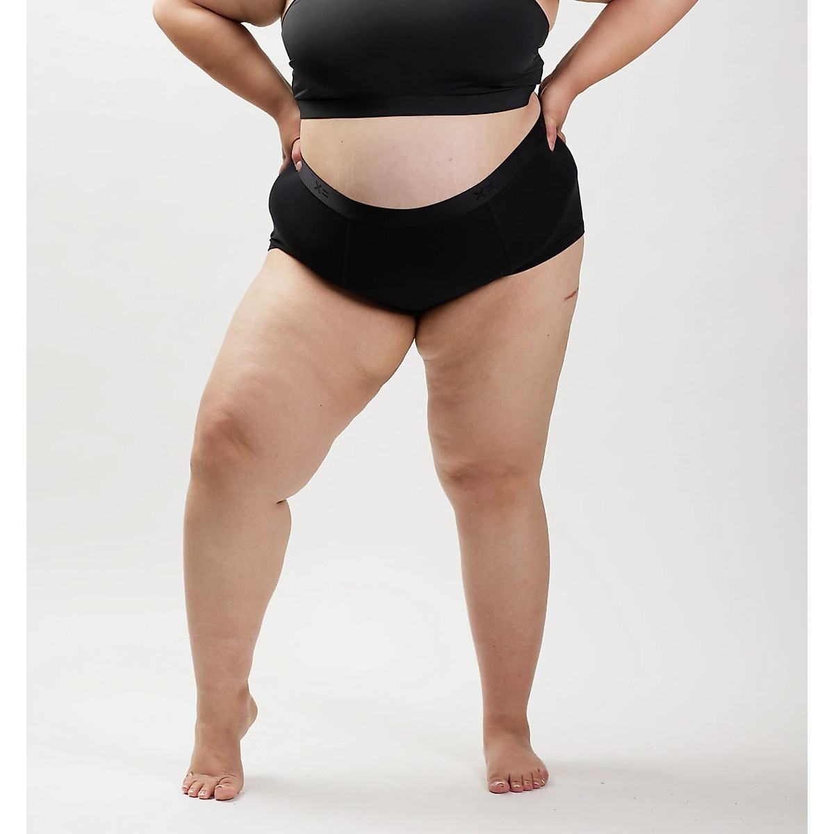 TomboyX Boy Short Underwear For Women, Cotton Stretch Comfortable Boxer Briefs Panties, X-Large/Black Rainbow