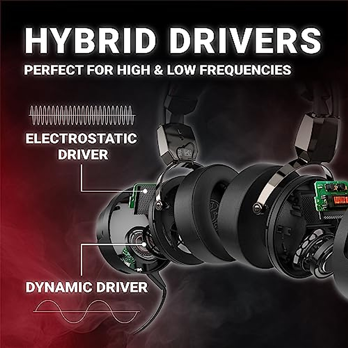 XPG Precog Gaming Headset with Mic Hi-Fidelity Dual Drivers 7.1 Virtual Surround Sound (XPG Precog), One Size