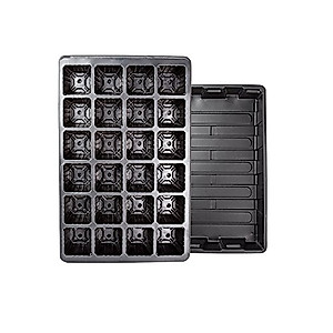 10 Pack -240 Cells -24 Grow Trays with Humidity Dome and Cell Insert - Mini Propagator for Seed Starting and Growing Healthy Plants Durable Reusable and Recyclable