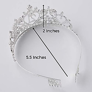 Ella Celebration 21st Birthday Tiara 21 Crown for Women Birthday Party Headband Hair Accessories Supplies (Silver Heart)