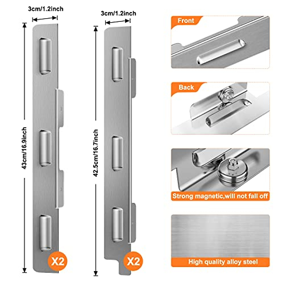 Wind Guard for Blackstone 36 Inch Griddle Stainless Steel Magnetic Wind Screen，Flat Top Grill Accessories，Compatible with Rear Grease Cup, Hood and Side Shelf