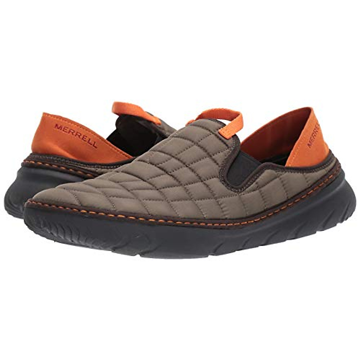 Merrell mens Hut Moccasin, Olive, 9 US