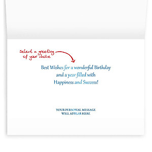 The Gallery Collection, 25 Personalized Birthday Cards with Foil-Lined Envelopes (Happy Birthday Sparkle), For Business or Consumer