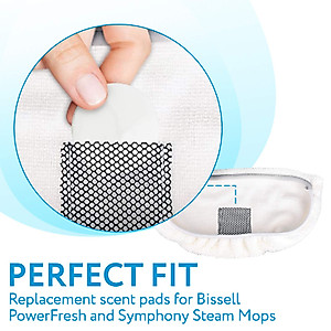 IMPRESA 15 Pack Replacement Steam Mop Scent Discs For Bissell ® Powerfresh ® And Symphony „¢ Series, Including 1940, 1806 And 1132 Models - Spring Breeze Fresh Fragrance Scented Pads