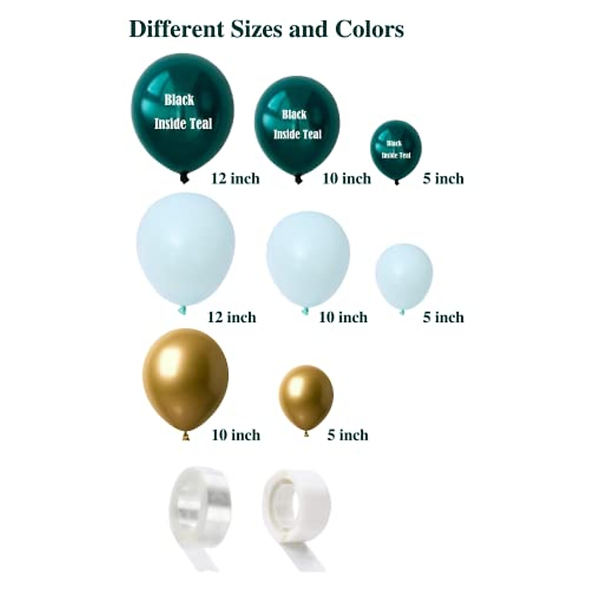 Beaumode Dark Teal and Gold Balloon Garland Kit for Bridal Shower Anniversary Baby Shower Jungle Wild One Safari Themed Boys 30th 40th 50th 60th Birthday Party Backdrop Decoration and Supplies