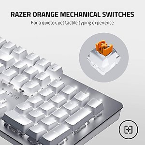 Razer Pro Type: Wireless Mechanical Productivity Keyboard Orange Mechanical Switches - Fully Programmable Keys - Bluetooth and Wireless Connectivity - Durable for Up to 80 Million Keystrokes