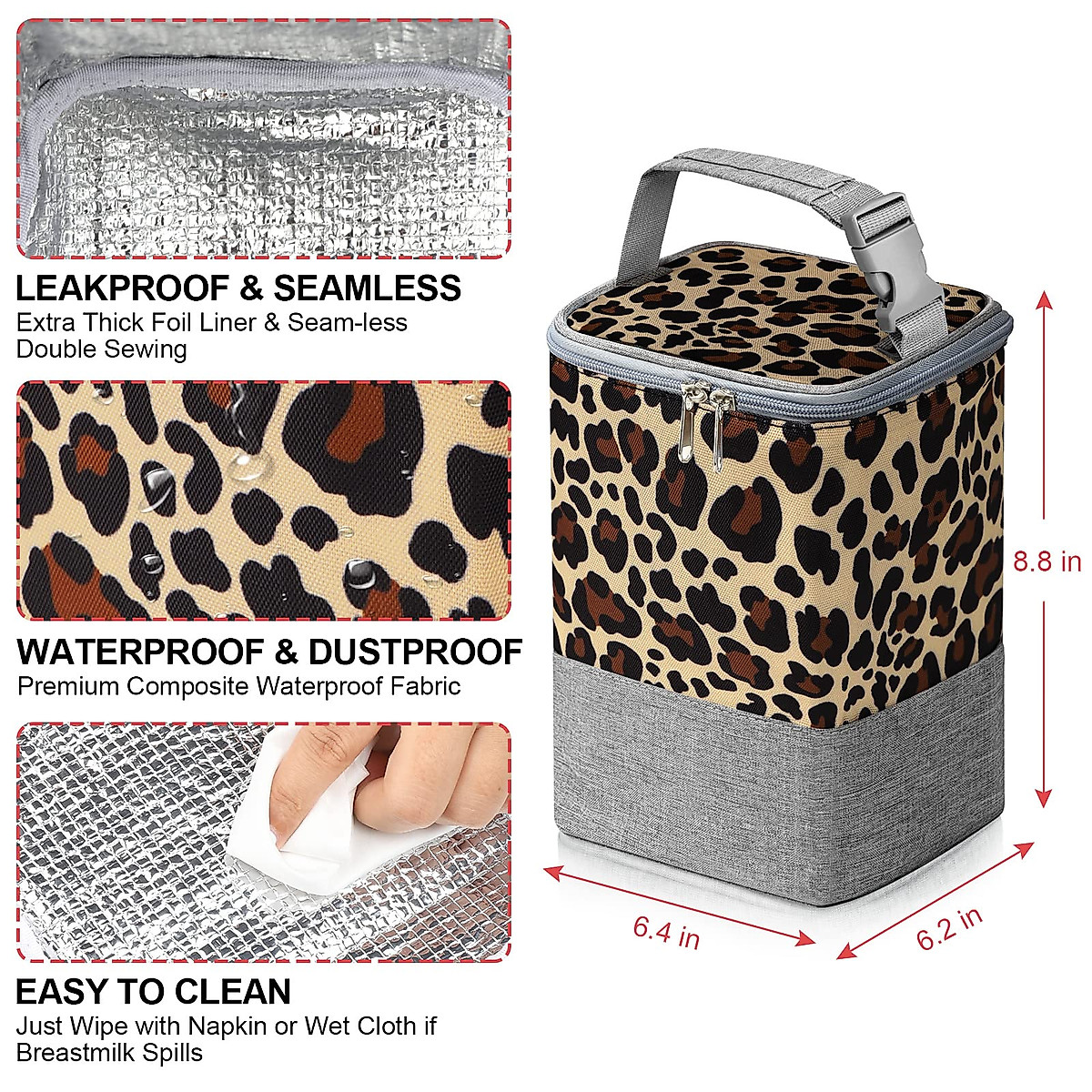 Accmor Breastmilk Cooler Bag, Baby Bottle Cooler Bags, Insulated Bottle Cooler Tote Bags On The Go, Fits 4 Large 8oz Bottles, for Nursing Mom Daycare Travel