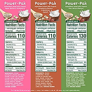 Sprout Organic Baby Food, Stage 4 Toddler Pouches, 8 Flavor Power Pak and Smoothie Sampler, 4 Oz Purees 12 Count (Pack of 1)