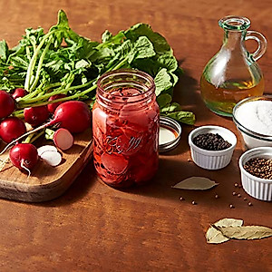 Ball Jar Rose Vintage Regular Mouth Pint Canning Jars, 4 Pack