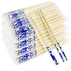 UEJYWUY 200 Pairs 9 Inch Disposable Chopsticks, Separated Sleeved Individually Wrapped Disposable Bamboo Chopsticks, Bamboo Wooden Chopsticks for Noodles, Sushi, Asian Food