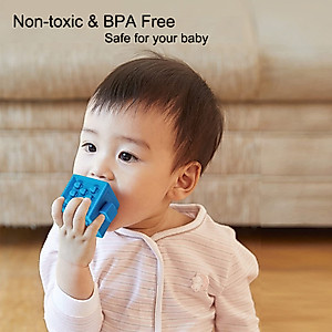 DuLaSeed Baby Toys,12PCS Baby Soft Building Blocks with Numbers Animals Shapes Textures,Toddler Educational Squeeze Toys for Infant Kids Children