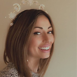 Star and Moon Halo Crown Goddess Crown Celestial Headband Starburst Halo Wedding Bridal Prom Tiara (2-Gold)