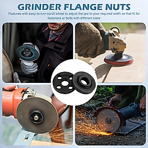 Angle Grinder Wrench, Universal Adjustable Grinder Spanner, with 4PCS 5/8-11 Angle Grinder Nut, Compatible with Grinder Parts