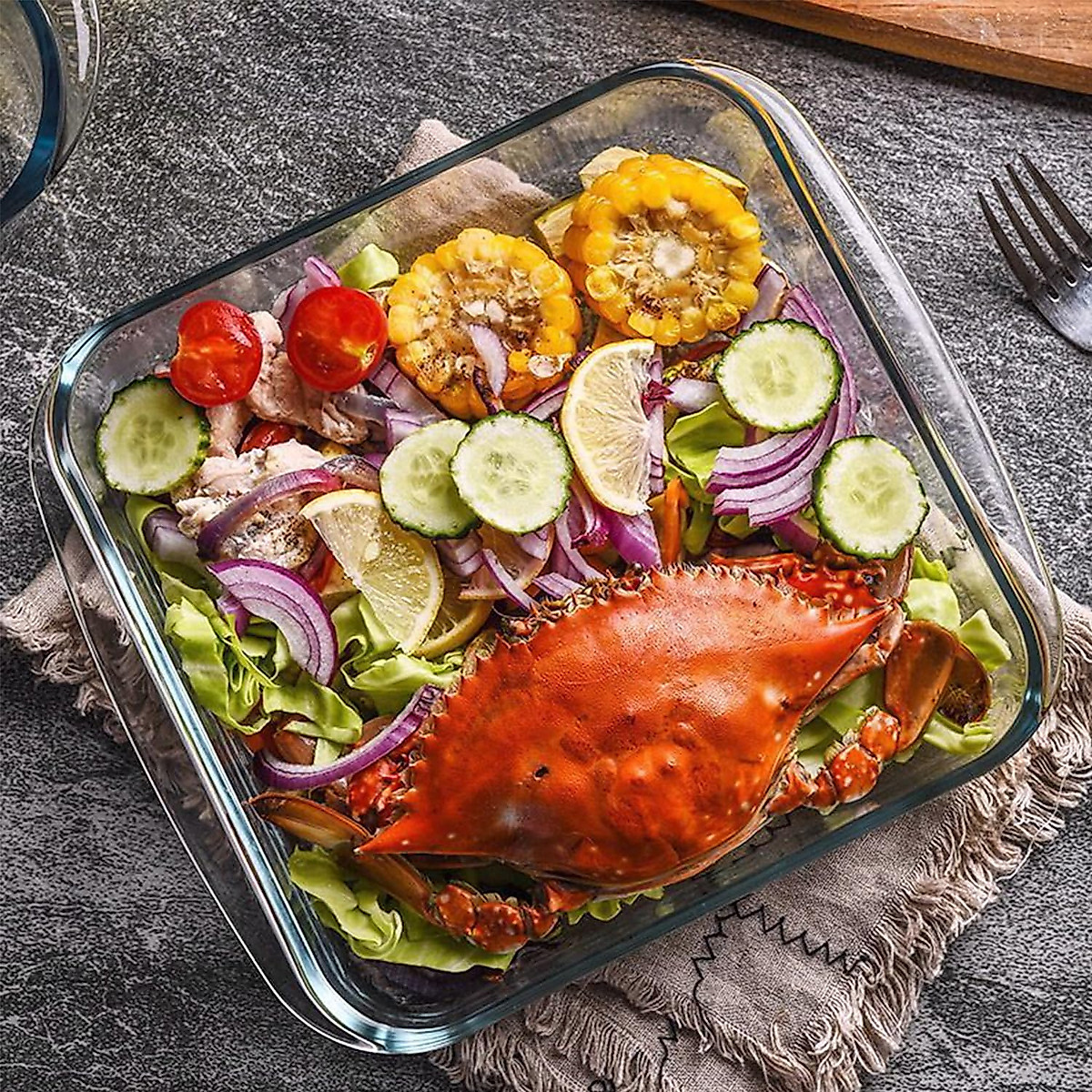 1.6-Qt Basics Square Tempered Glass Baking Dishes, Set of 2