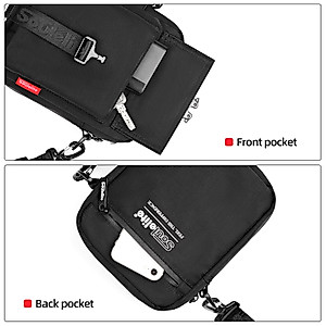Soulelite Small Sling Bag Cell Phone Bag Wallet Crossbody Bags for Women/Men, Durable and Waterproof, Suitable for Casual Sports, Commute, and Outdoors -Black