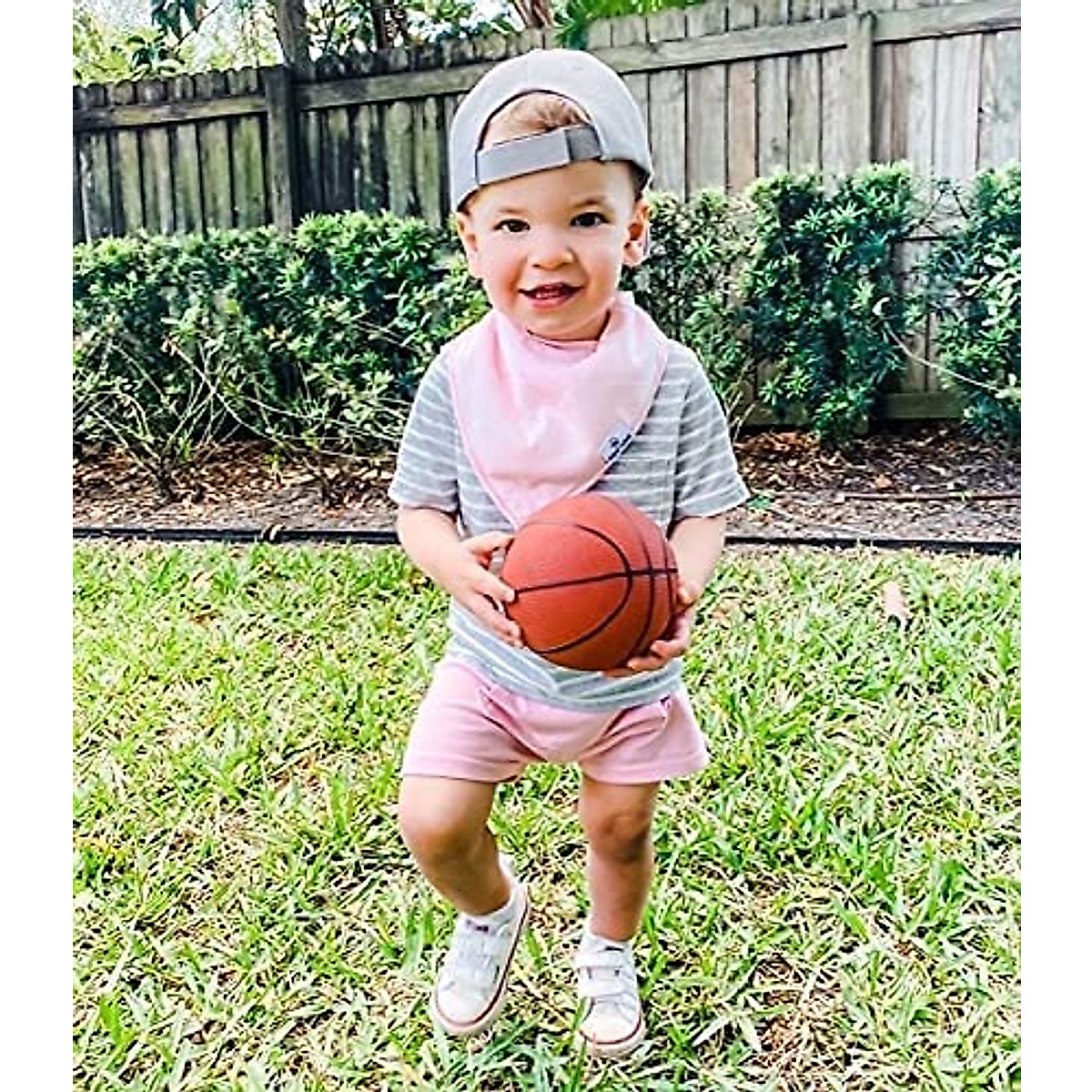 Diaper Squad 100% Organic Cotton Pastel 10-Pack Baby Drool Bandana Bibs Solid Colors for Boys and Girls