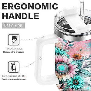 FOCIUZTA Sunflower Tumbler - 40oz Stainless Steel, Double Wall Insulated, Leak-Proof, BPA-Free, Perfect for Mother's Day, Christmas, Easter Gift Cup
