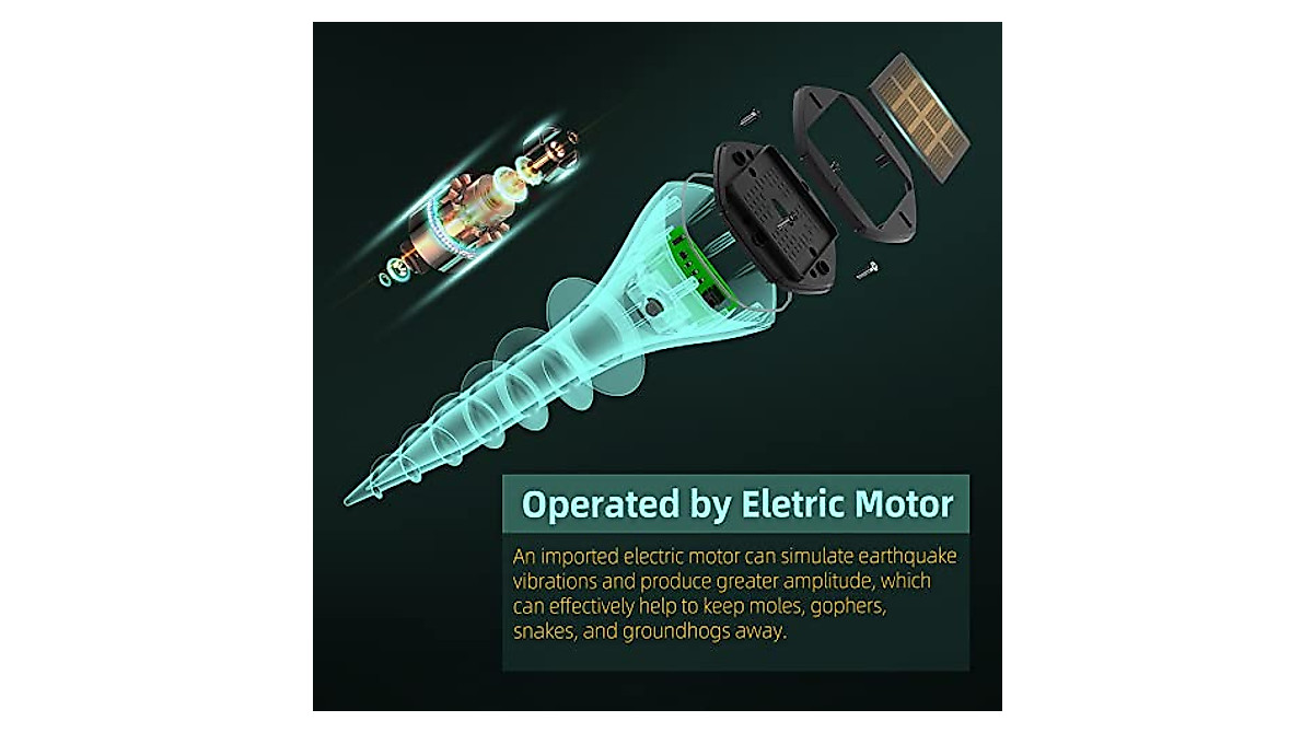 Mole Repellent Screw Solar Powered Outdoor Groundhog Deterrent ...