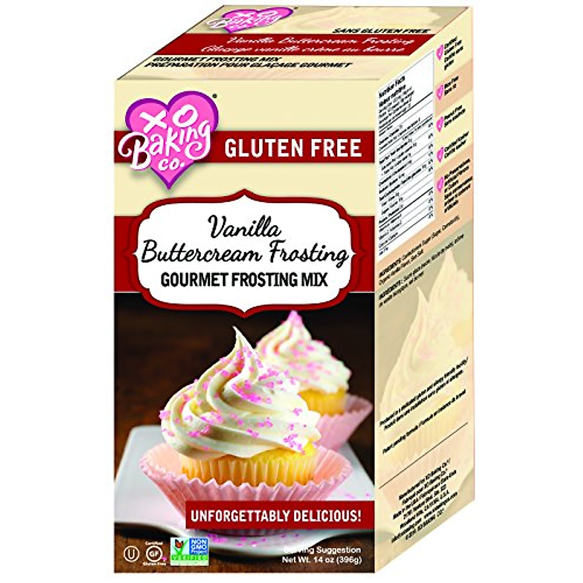 XO Baking Gourmet Vanilla Buttercream Frosting Mix - Gluten-Free Non-GMO Vanilla Frosting