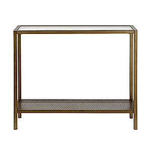 Henn&Hart 36" Wide Rectangular Console Table in Brass, Entryway Table, Accent Table for Living Room, Hallway