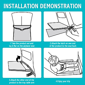 FIXMSV Toddler Airplane Bed, Airplane Seat Extender for Kids, Toddler Plane Bed with Magnetic Folding Puzzle Airplane Toddler Bed with Ventilated Cotton Portable Airplane Bed Footrest