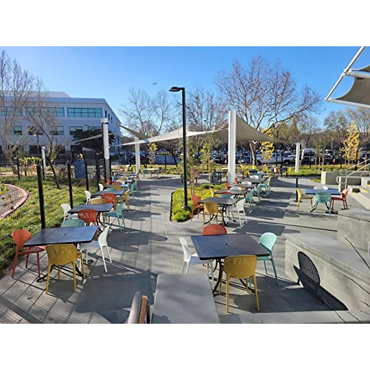 2xhome Modern Pool Patio Chair, Stackable Dining Side Chair for Indoor Outdoor Kitchen Living Room Restaurant, Orange, Single, Set of 1