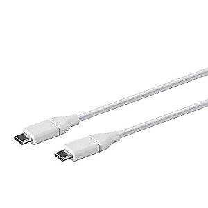 Monoprice USB & Lightning Cable - 0.5 Meter - White | 2.0 USB-C to USB-C 3A 480 Mbps - Select Series