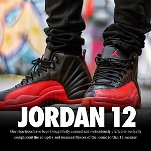 Proof Culture Jordan 12 Round Shoe Laces - Thick Athletic Laces for Tennis, Running, Hiking, Work, and Boots (67" Black)