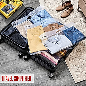 [ 15 count ] Jumbo Bags - DOUBLE ZIPPER - Storage Bag with Carry Handles - Extra Large 22x22" - 8 Gallon Clear Heavy Duty 4 Mil Plastic with Zipper Top for Clothing (22" x 22")