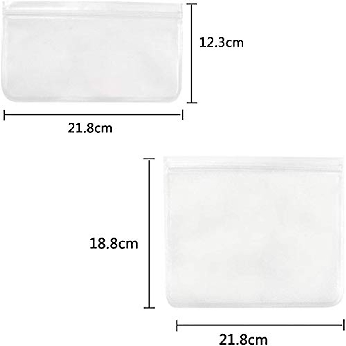 Kissral Reusable Food Storage Bag, 12 Pack Zip Sandwich Bags, Leakproof Silicone Freezer Bags, Thick Fresh-Keeping Bag for Kids Sandwich, Snack, Liquid, Lunch, Fruit, 19 x 22cm, 12.4 x 22 cm