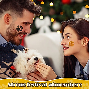 20 Sheets 240 Pcs Dog Paw Glitter Tattoo Sticker Temporary Tattoos Dog Paw Body Tattoos for Women Girls Face Body Accessories (Dog Paw Style)