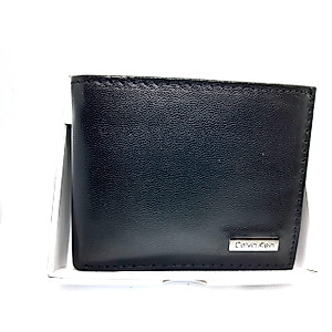 Calvin Klein Men's Genuine Leather Wallet with RFID Protection Black, Black, Standard, American, Black, std, American
