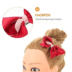 KALLORY 1 set Pin Women Elastic Year Ropes Barrettes Bow Ties Red Christmas Barrette Ring Xmas Girls Party Scrunchies New Hairpin Pom Santa Bows Band Man Rings for Holiday Clips :