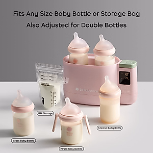 Bc Babycare Fast Baby Bottle Warmer, Intelligent Heating Constant Temperature Milk Warmer for Baby, Bottle Warmer for Breastmilk and All Bottles (Pink)