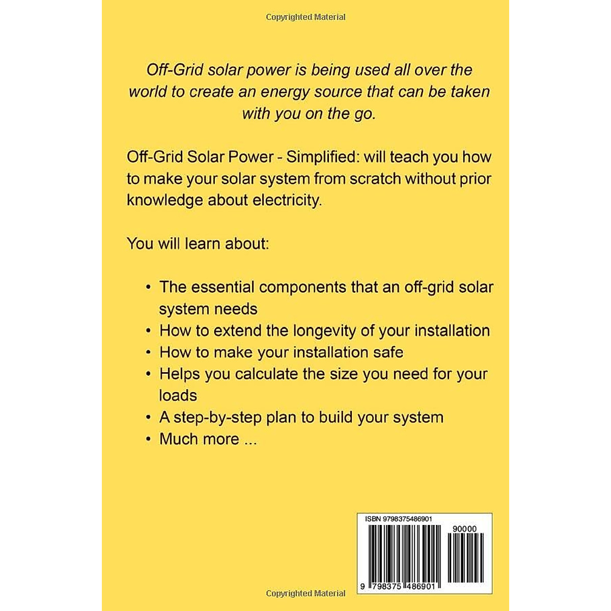 Off Grid Solar Power Simplified: For Rvs, Vans, Cabins, Boats and Tiny Homes