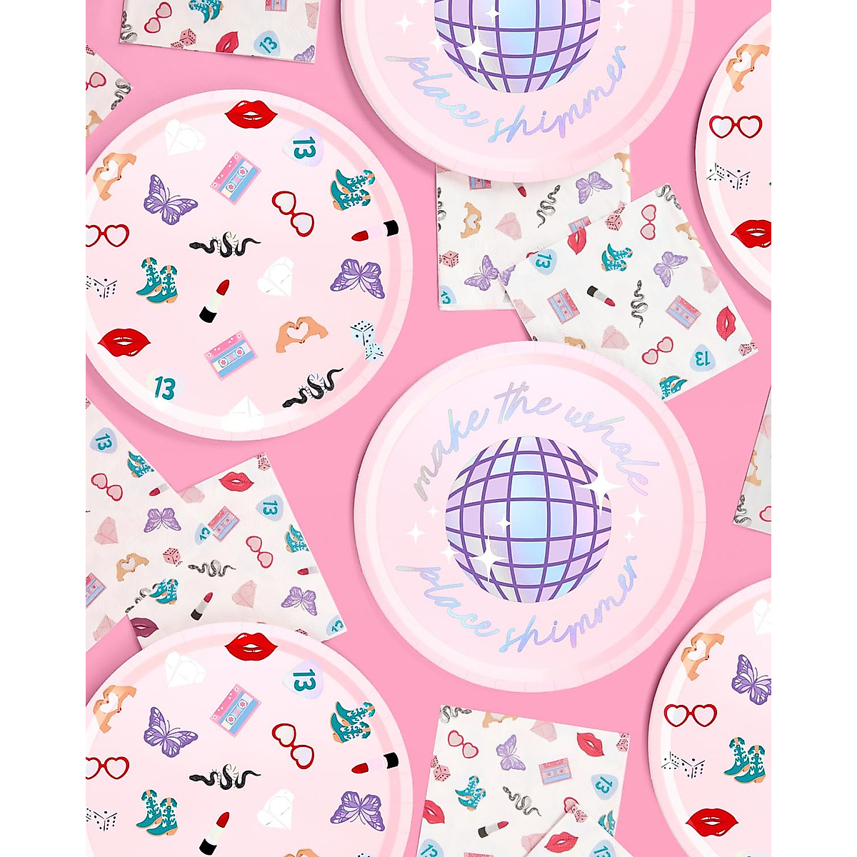 xo, Fetti Eras Party Paper Plates | 24pcs. 9" | Concert Party Tableware, Bachelorette Decorations, Birthday Dishware, Bridesmaid Supplies