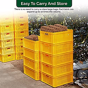 UBICON Easy to Use Compressed Coco Coir Organic Top Soil for Indoor and Outdoor; Each Brick Gets 7 Quarts, Excellent Aeration, Reduces Weed Growth, and Retains Water (1, Brick),Brown