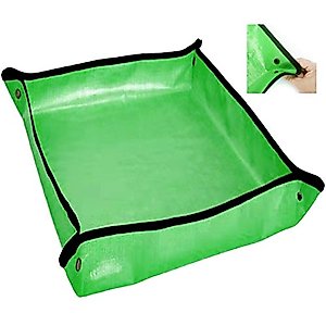 XATDOMESD (39.5x39.5) Inch Foldable Gardening Mat,Plant Repotting Mat,Waterproof Thicken PE Mat, Anti Dirty Tarp, Green