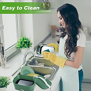 Trushome Electric Lunch Box Food Heater, 80W Heated Lunch Boxes for Adults with Built-in Seal Lid, 12V 24V 110V Food Heater Lunch Box for Car/Truck/Office, Removable Stainless Steel Container 1.5L